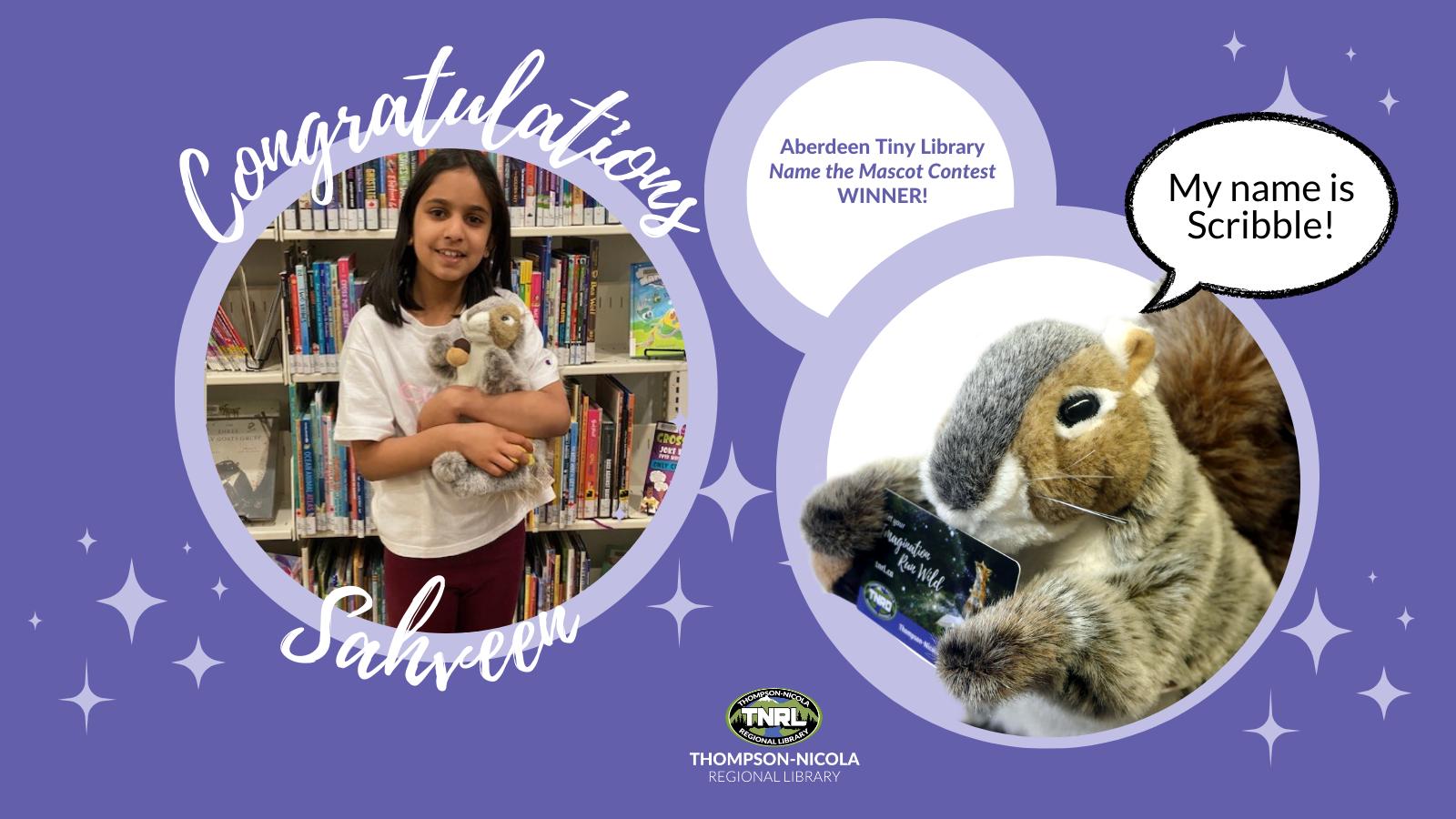 Aberdeen Tiny Library Mascot - Thompson-Nicola Regional Library